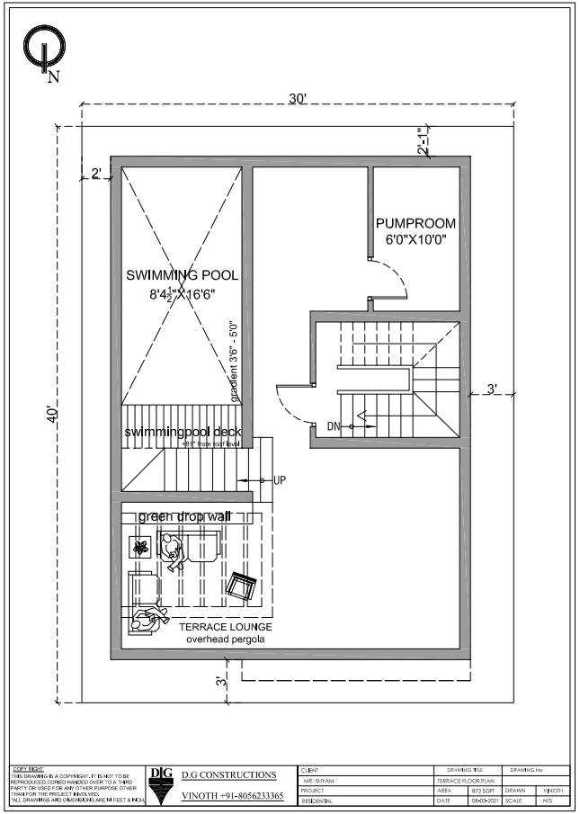 Terrace floor plan-swimming pool & solarium | homify