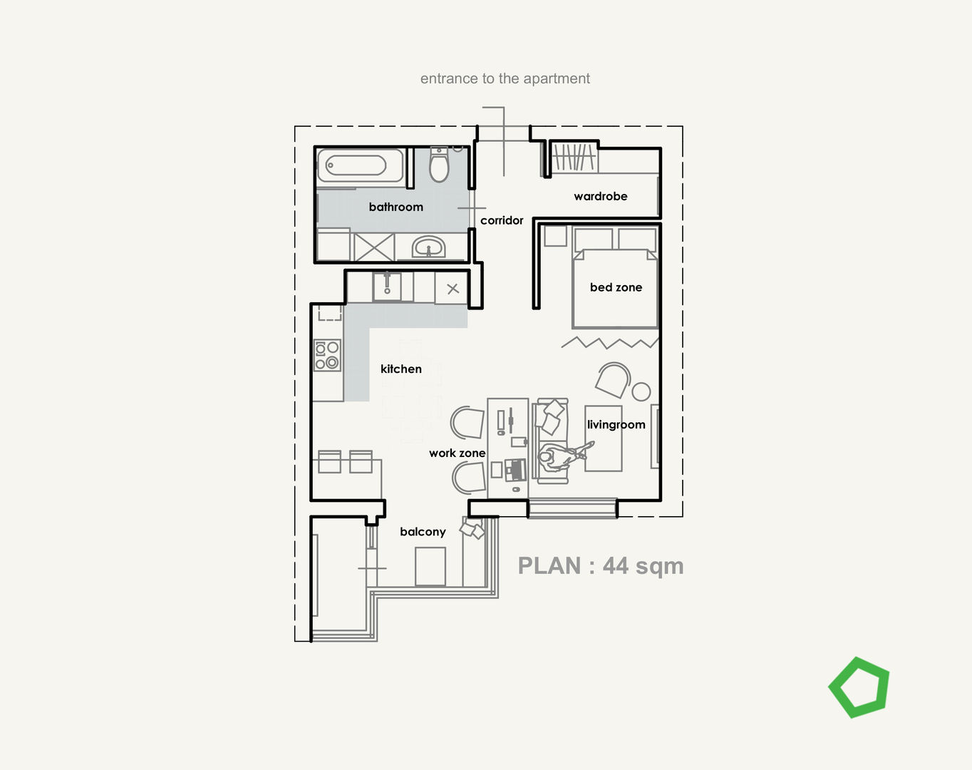 Comment Organiser un Petit Appartement de 45m2 de Manière Optimale | homify
