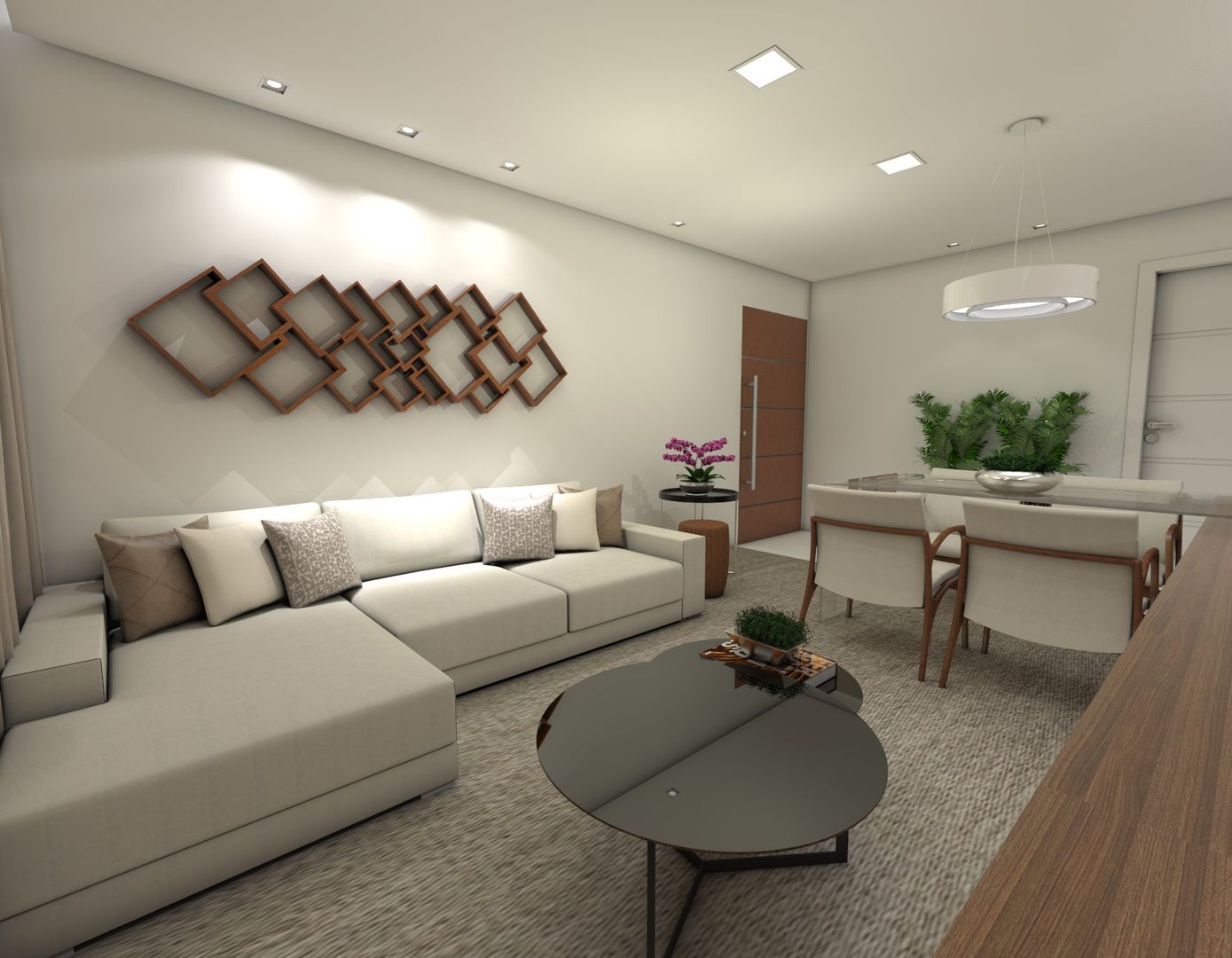 Tons neutros são o charme deste projeto em 3D | homify