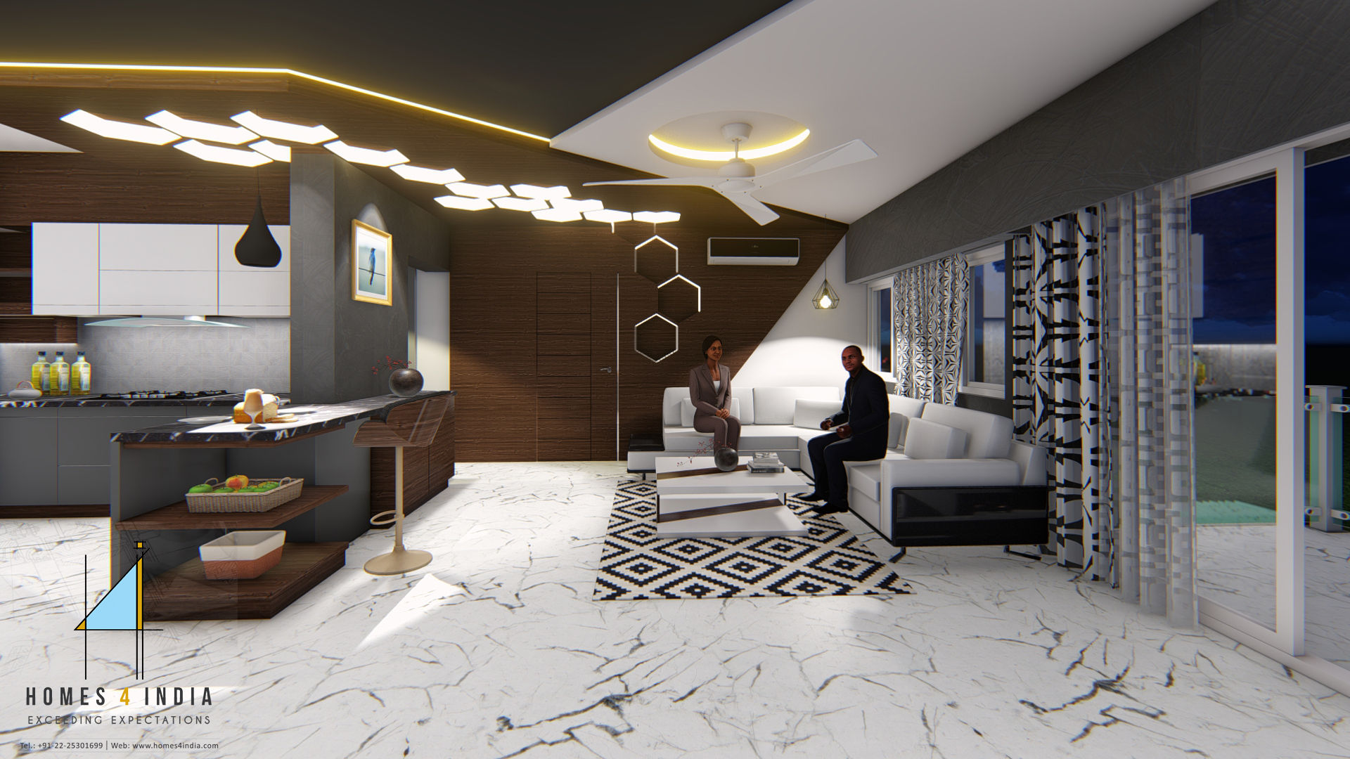 Luxurious home interiors at Lodha Luxuria Priva Thane | homify