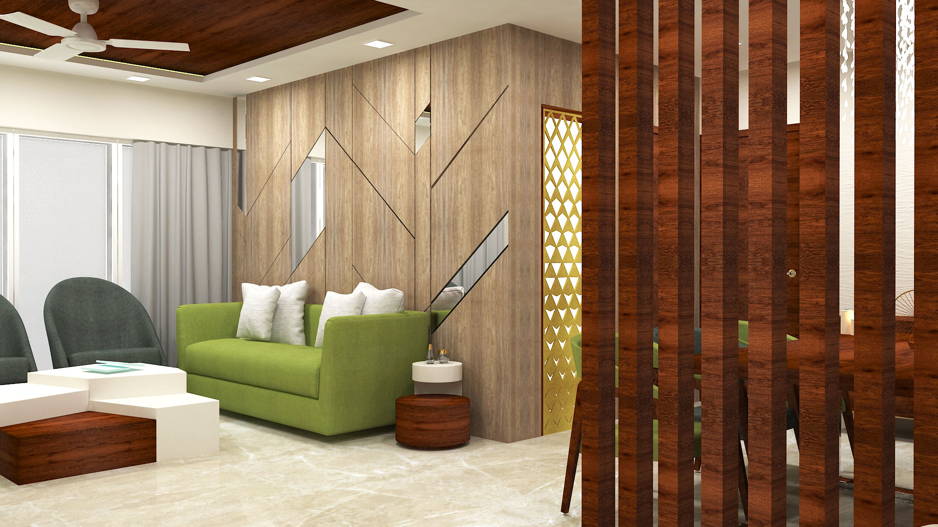 Modern Interiors for a Four-bedroom Home in Goregaon, Mumbai | homify