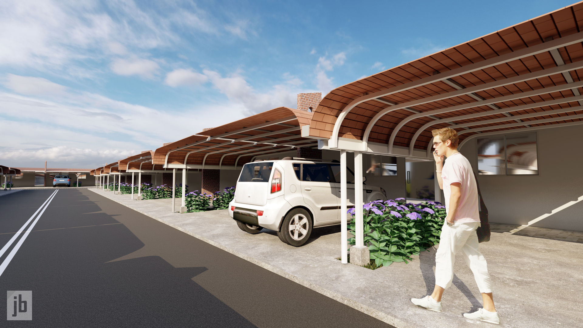 Construção de cobertura para garagem criativa de condomínio em Manaus ...