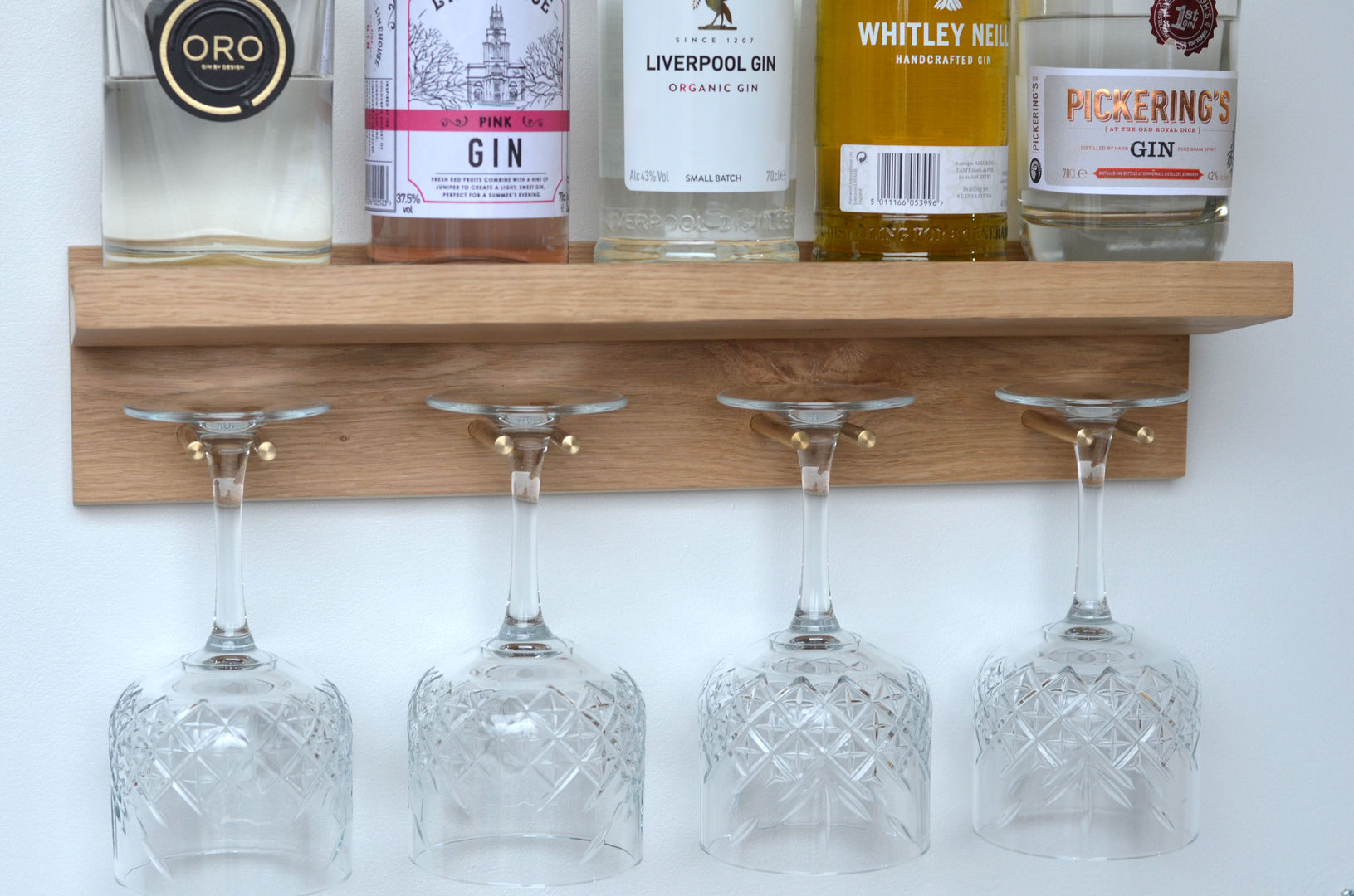 A Minimalist Gin Shelf with Glass Holders Makes a Stylish Home Bar | homify