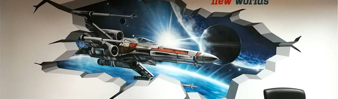 Murales decorativos y trampantojo en las oficinas de Pragsis Bidoop ...