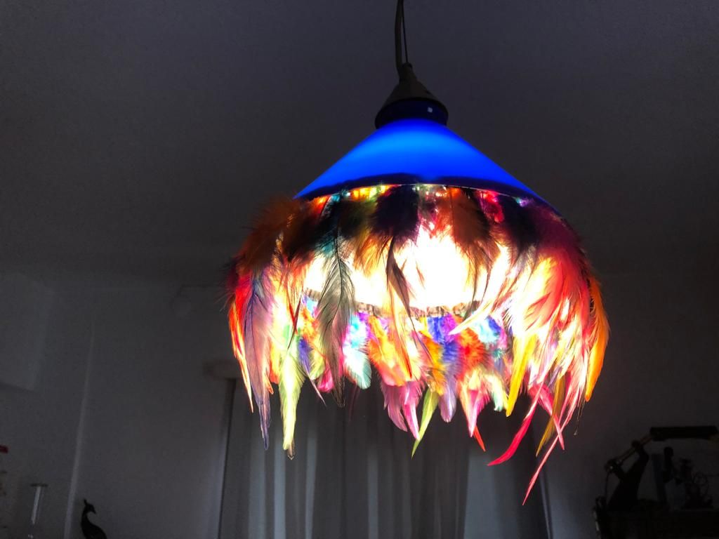 Projecto Upcycling| Como Remodelar Candeeiro com Penas - 5 Passos ...