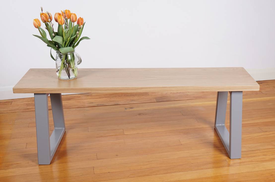 Solid Oak And Steel Loop Leg Bench | homify