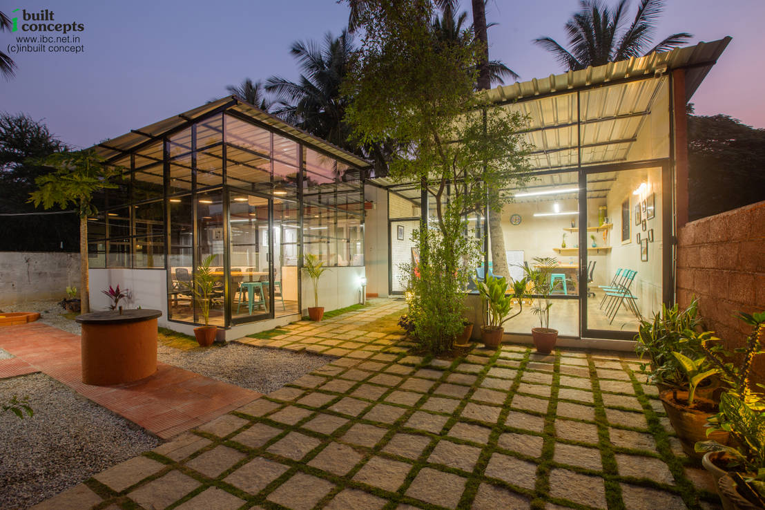 temporary office Setup - Industrial look on 2400 sft land ...