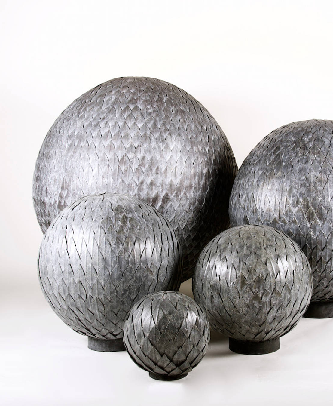 Zinc Leaf Balls: Individually handmade from cut metal leaves expertly ...