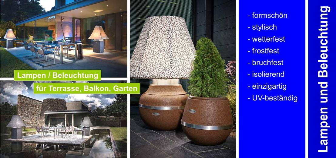 Lampen für Balkon, Terrasse und Garten, frostfest, witterungsbeständig ...
