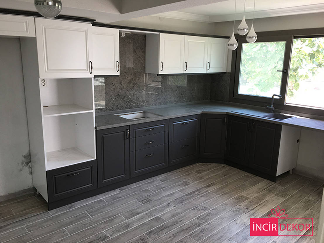 Gri Beyaz Mutfak Dolabı | homify