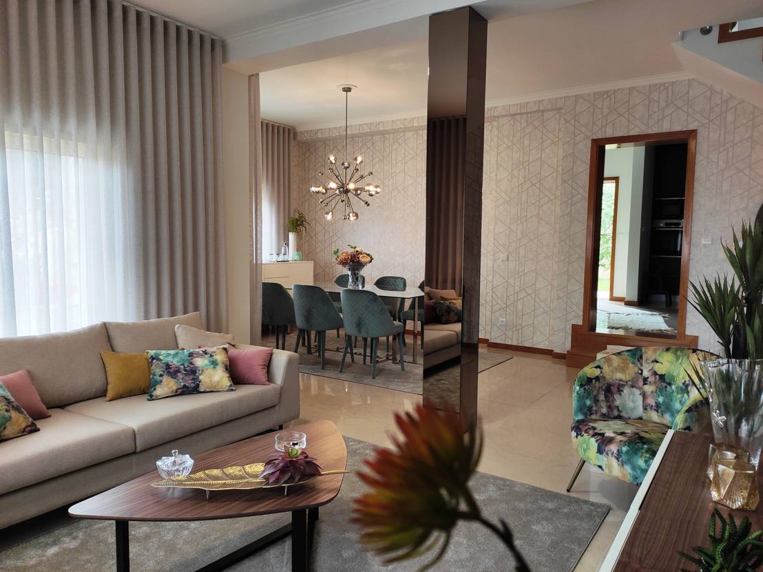 Projeto de interiores Sala de estar, sala de jantar e hall de entrada | homify