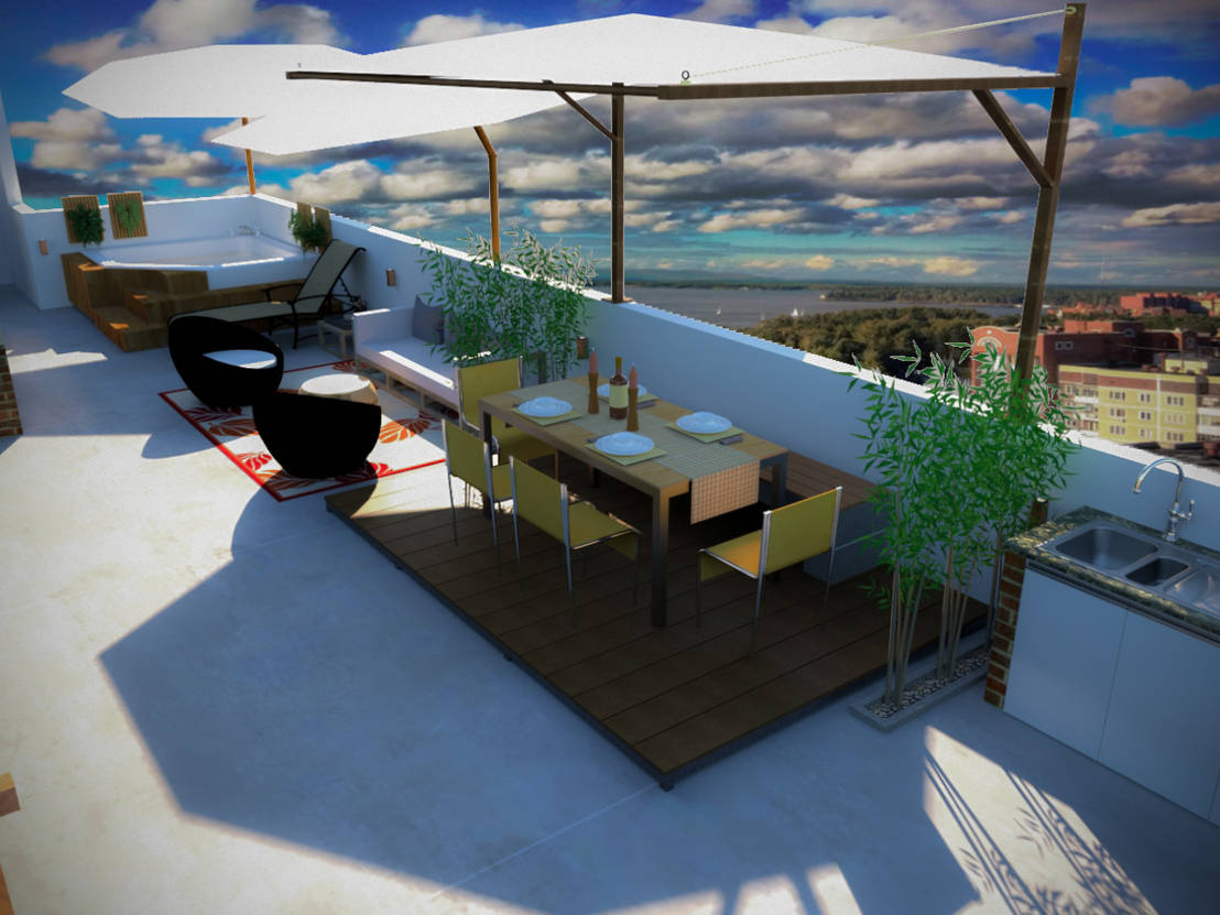 Diseño y ambientación de azotea de vivienda multifamiliar | homify