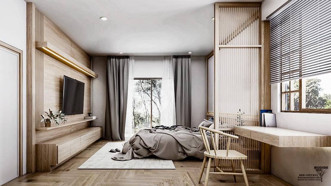 Modern Muji ห้องนอนโทนอบอุ่น ที่เป็นมากกว่าห้องนอน | homify