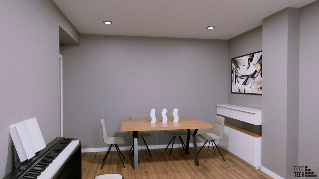 Salón Contemporáneo Diseño Render 3D | homify