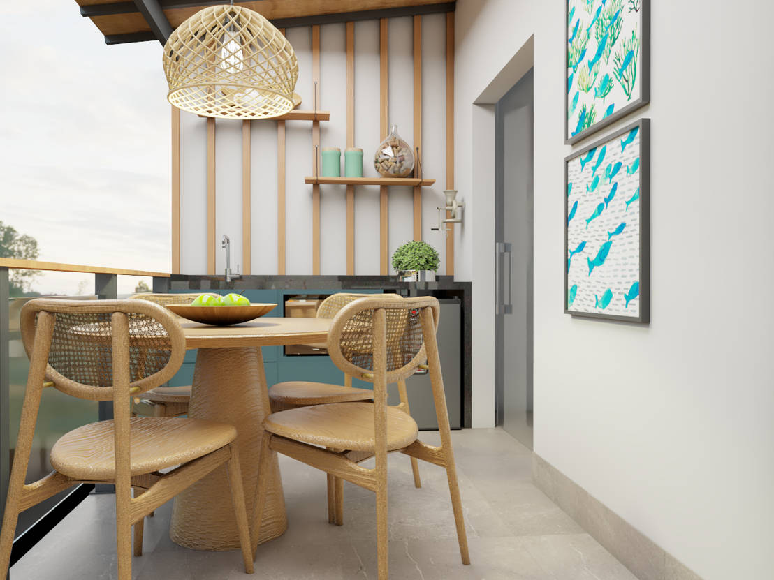 Projeto de Interiores Varanda gourmet apartamento I&F | homify