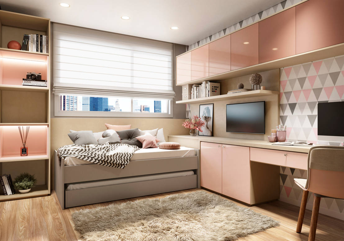 Variação de cores em dormitório de solteiro | homify