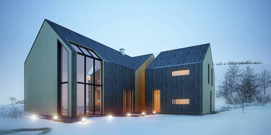 A sleek gable roof house with plans | homify