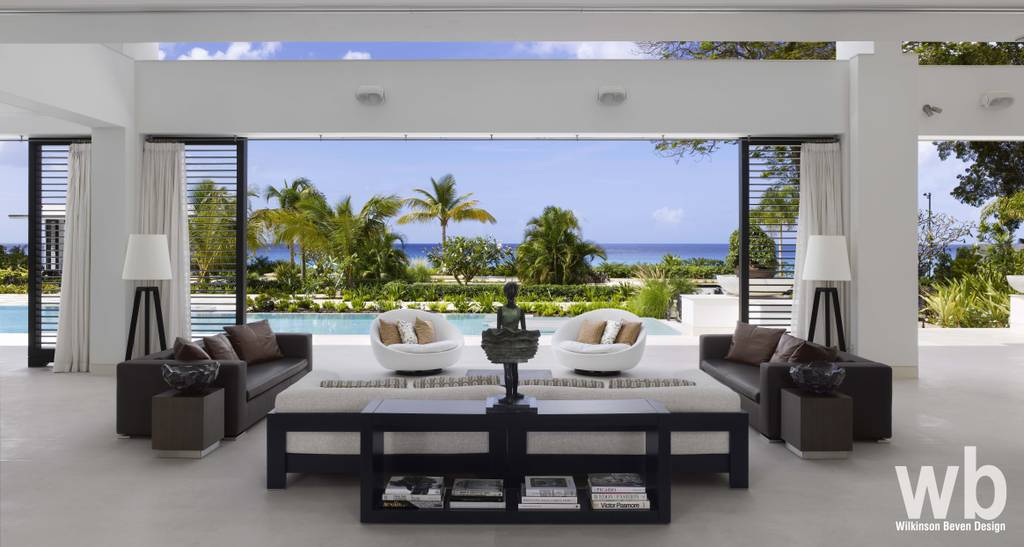 Modern caribbean villa modern living room by wilkinson beven design ...