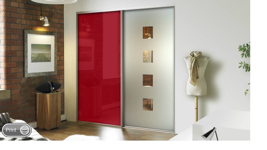 Red sliding doors, wardrobe design online | homify