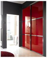 Red sliding doors, wardrobe design online | homify