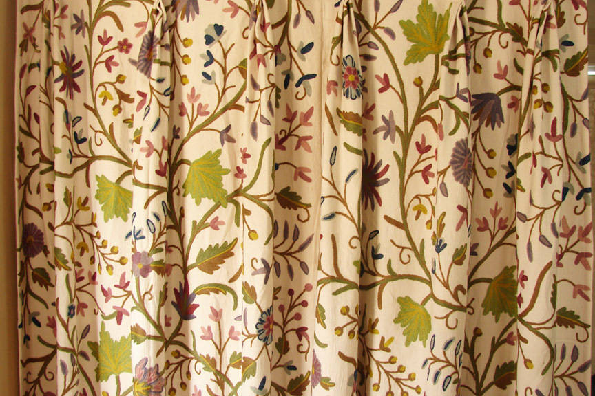 Crewel fabrics curtains & drapes, crewel fabric from zia enterprises ...