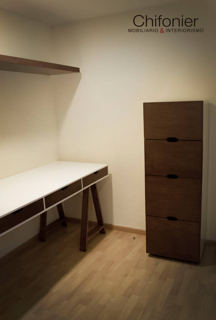 Escritorio y archivero de madera tono nogal | homify