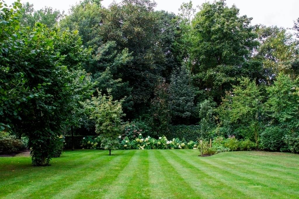 Traditional dutch landscape garden with villa/ traditionele nederlandse ...