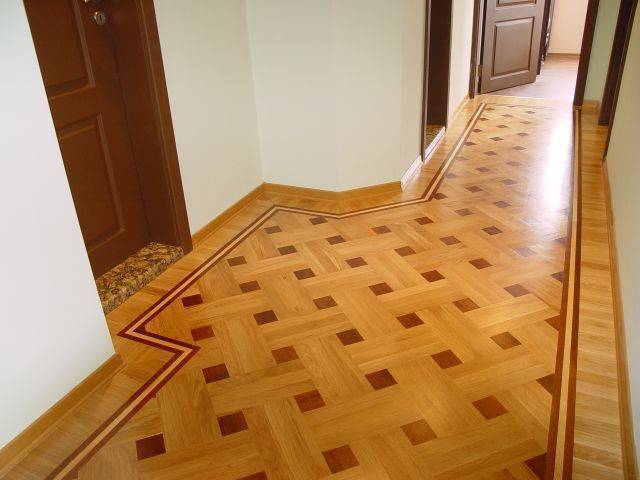 Basket weave—parquet pattern luxury wood flooring ltd modern corridor ...