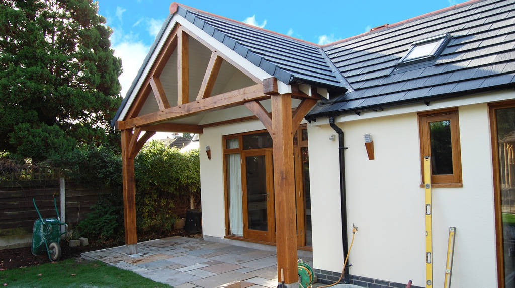 Oak timber frame house extension, gatley, cheshire, manchester, grant ...
