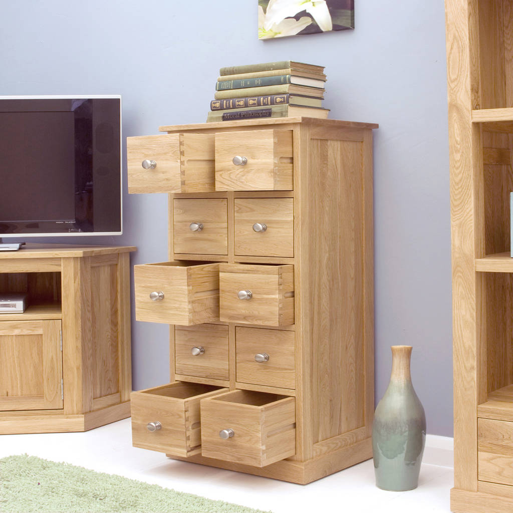 10 drawer oak dvd storage unit | homify