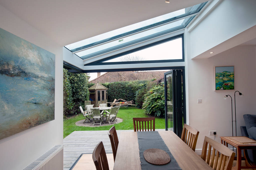 Bi folding door with floating corner post design | homify