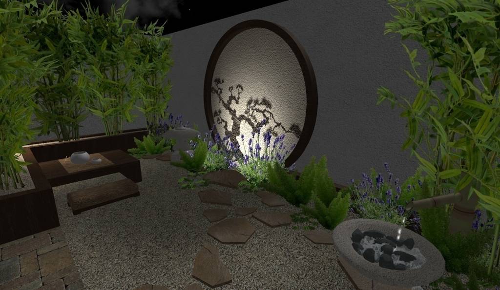 Jardin oriental – vista de noche1 zen ambient jardines asiáticos | homify