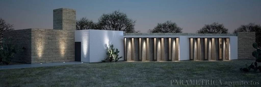 Render de fachada principal. paramétrica arquitectos casas rurales | homify