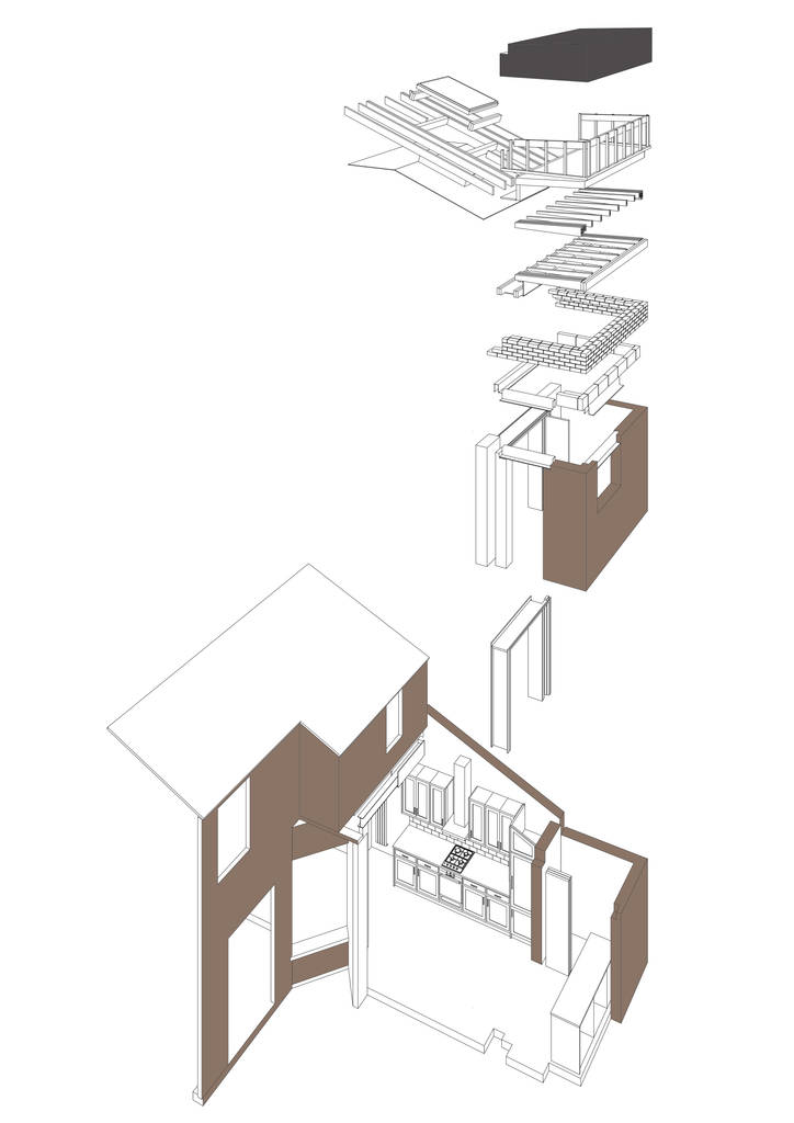 Exploded axonometric construction drawing | homify