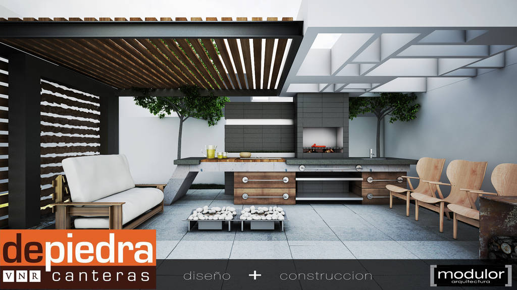 Asador moderno, modulor arquitectura | homify