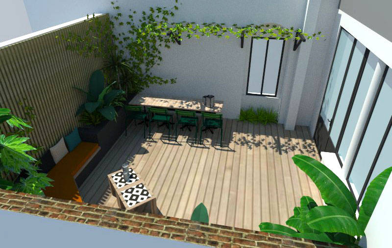 Un patio urbain luxuriant laura benitta architecture d'intérieur et ...