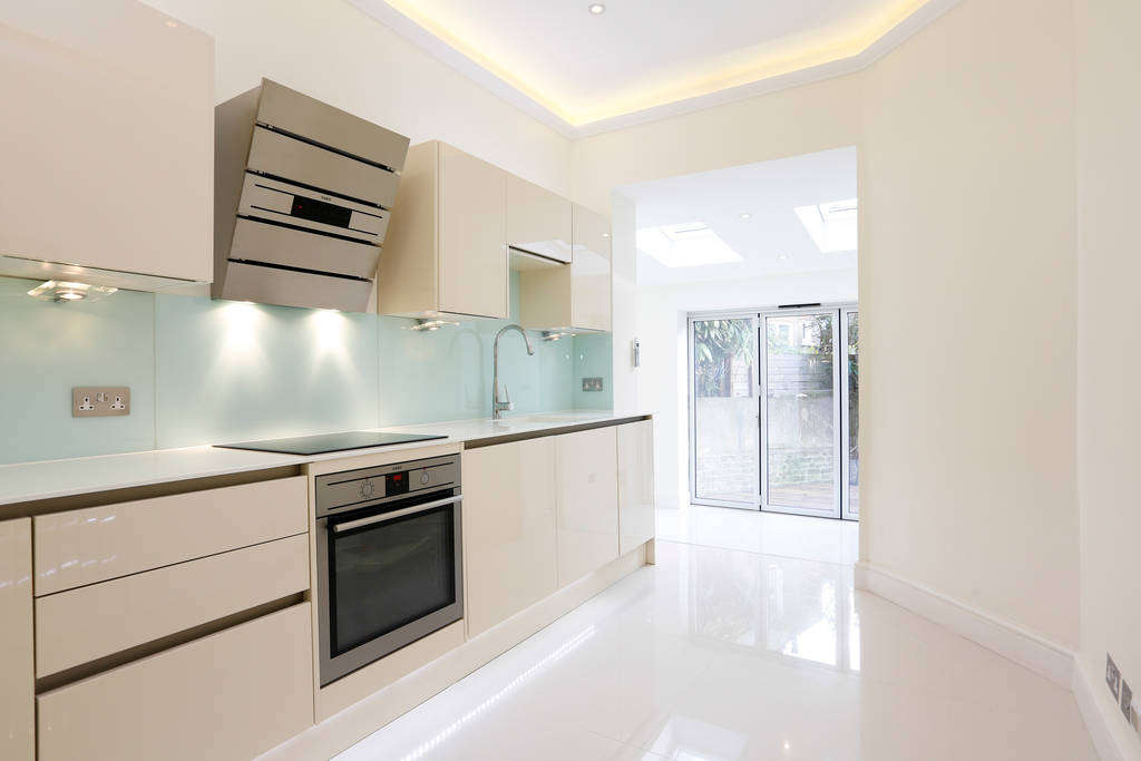 Lustrolite glacier blue glass effect gloss splashback wall panel | homify