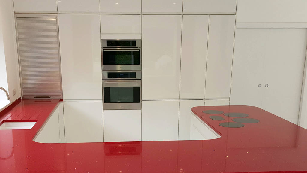 Pws remo handleless white gloss kitchen with silestone eros stellar ...