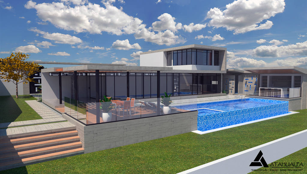 Render vista lateral – terraza | homify