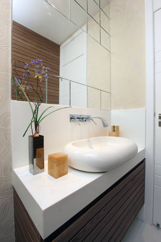 Lavabo banheiros modernos por eveline sampaio arquiteta e designer de ...