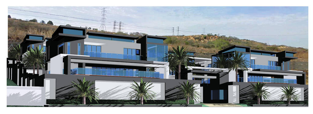 Urban residencial hyperrealistic architectural studio modern houses ...