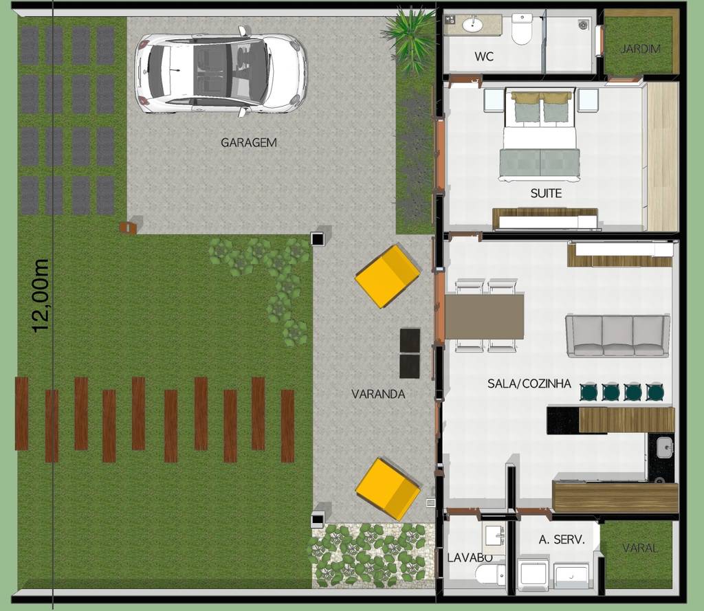 Planta arquitetura pronta casas ecléticas concreto | homify