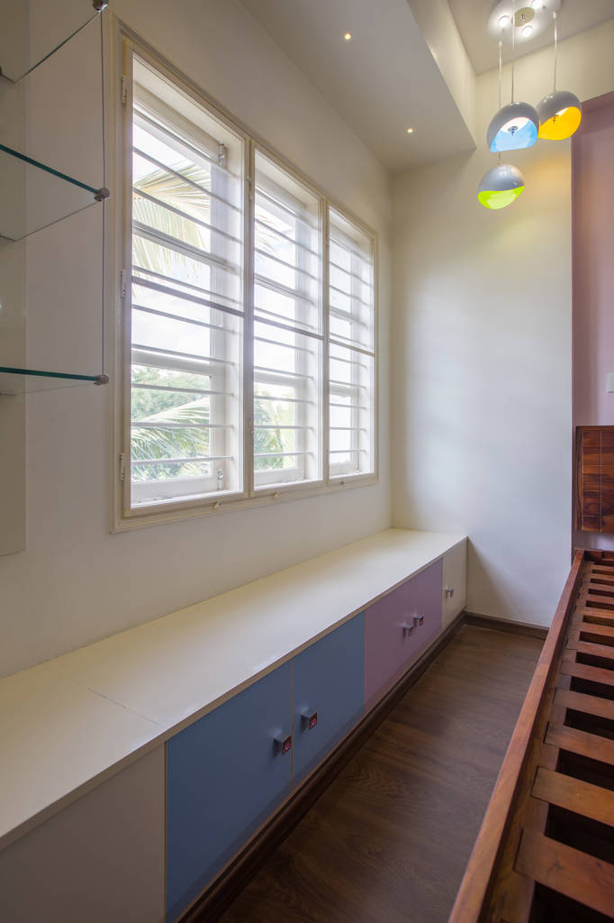 3 bhk apartment interiors in rustic look theme , in built concepts is ...