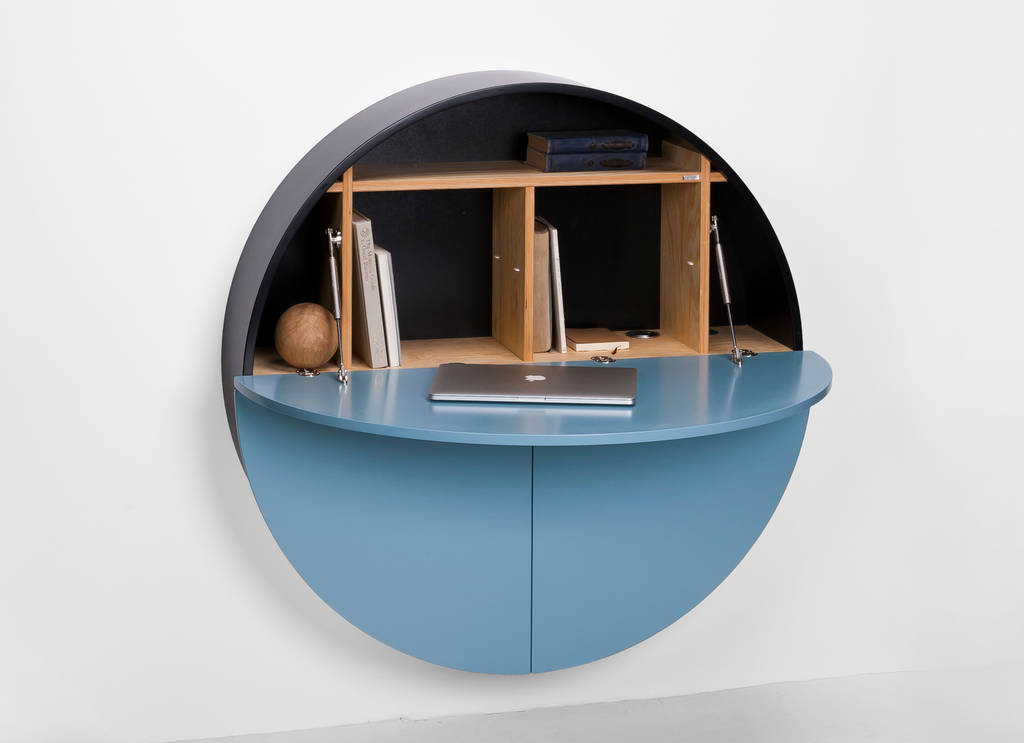 Sekretär-schrank multifunktional pill schwarz-blau | homify
