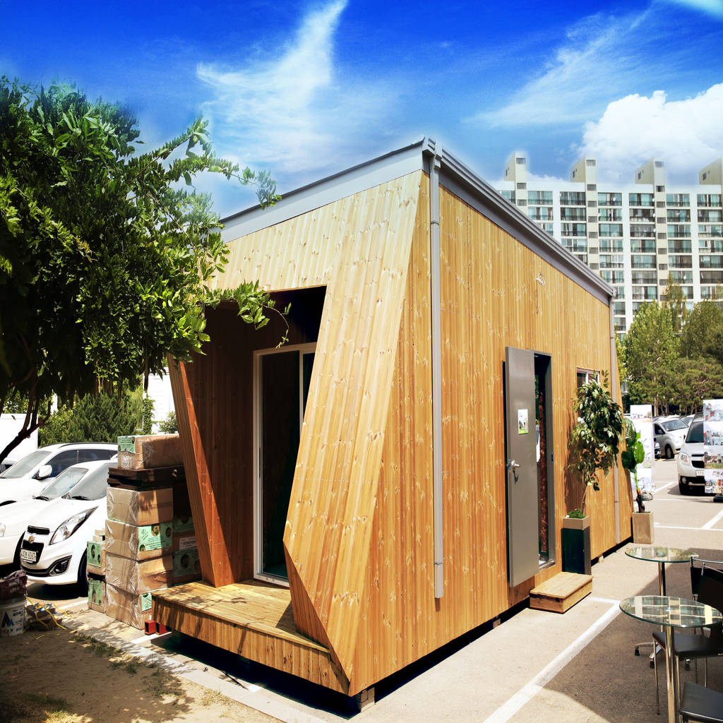 8평형 프리패브주택 외관(2) 모던스타일 주택 by 공간제작소(주) 모던 | 호미파이 & homify