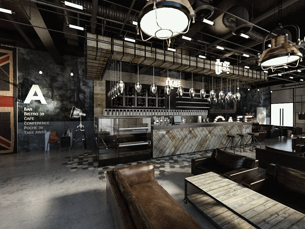 [café ] 180평 패셔너블리한 공간 - 인더스트리얼 인테리어디자인, 디자인 이업 | 호미파이 & homify