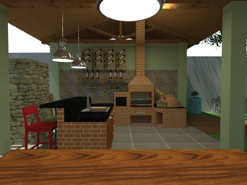 Varanda gourmet rustica por bruna ferraresi rústico madeira efeito de ...