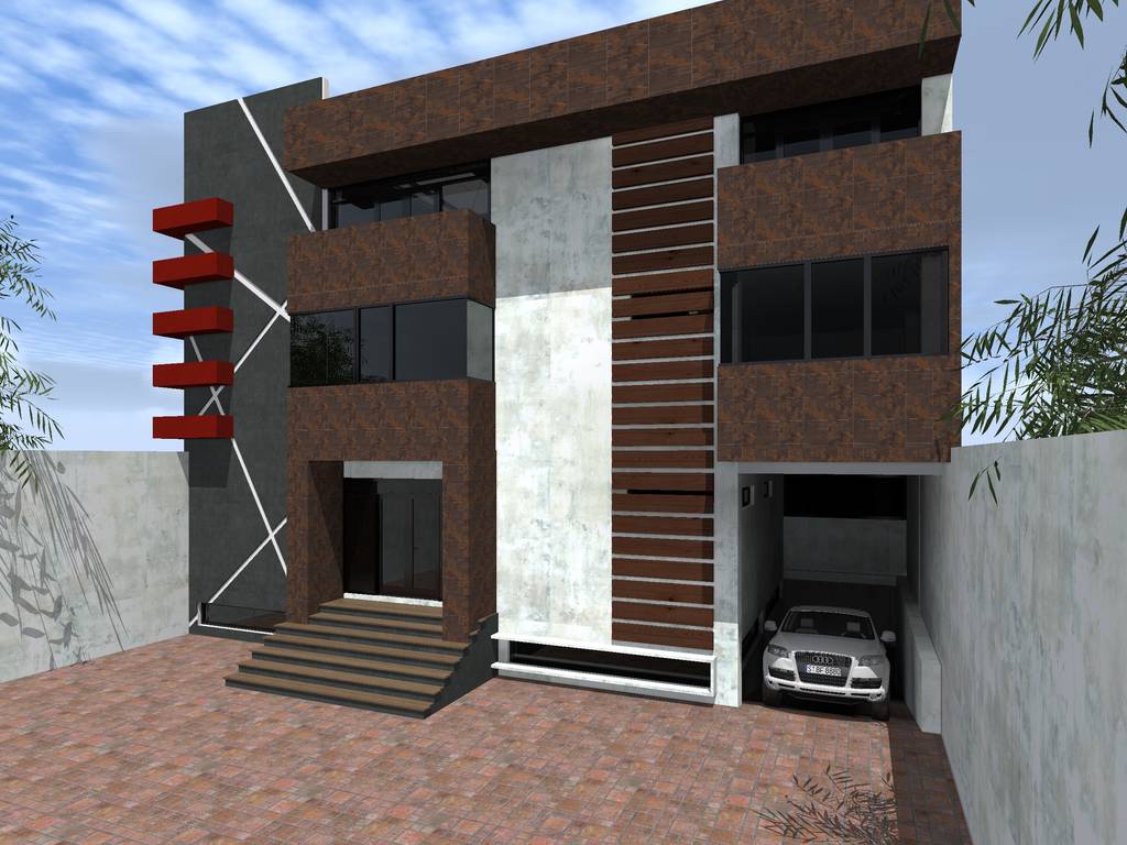 Fachada principal edificios de oficinas de estilo minimalista de hc ...