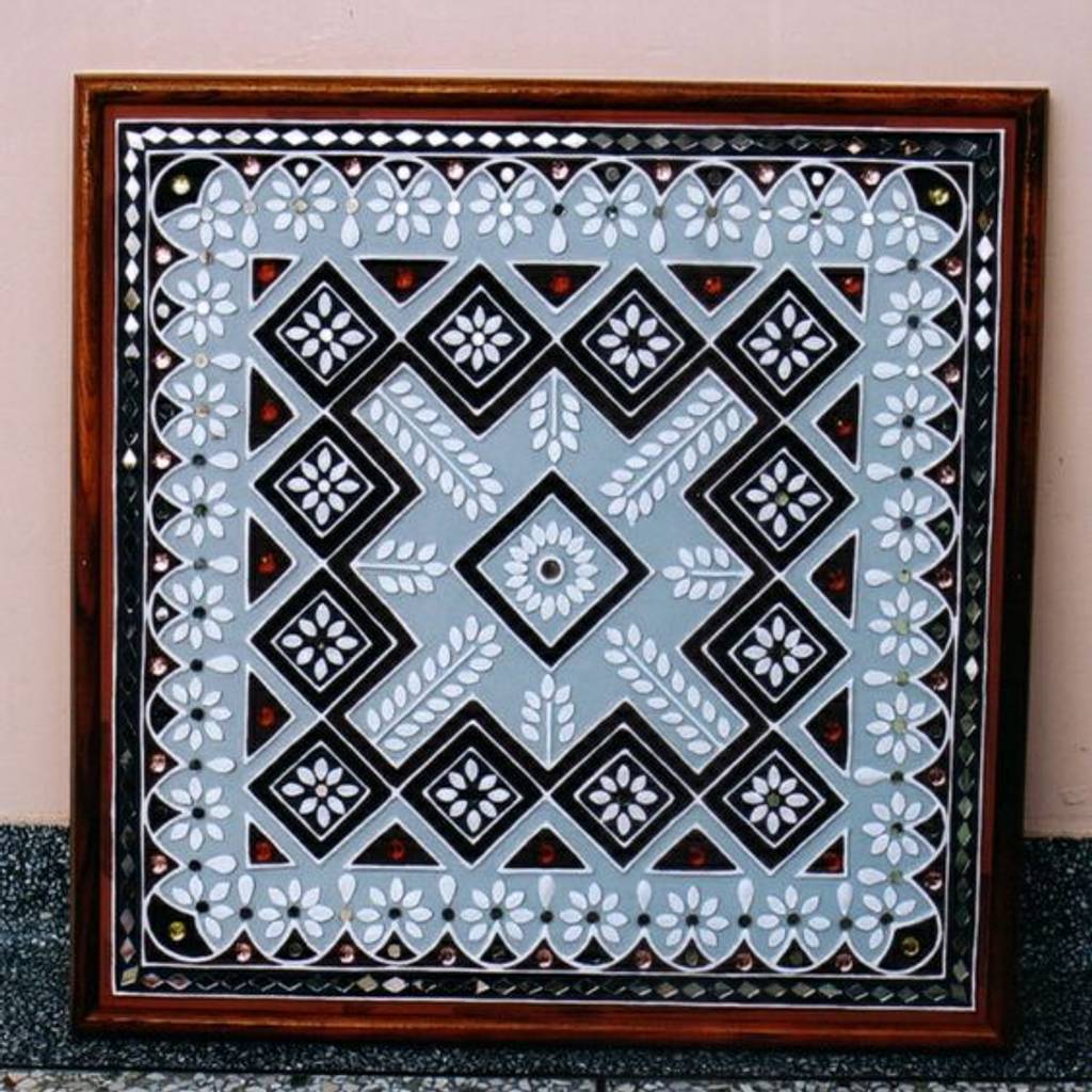 Designer mud work frame mud wall art designer wall work work done by ...