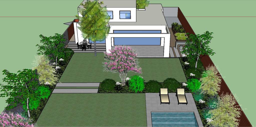 Proyecto 3d patio posterior | homify
